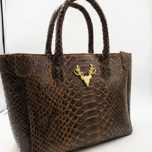 Taxidermy | Bags | Taxidermy Midi Mackle Brown Python Purse Handbag ...